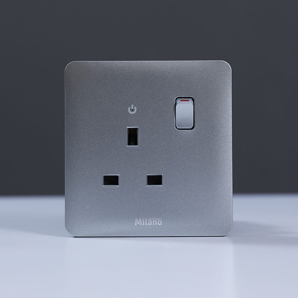 Milano 13A Single Switched Socket with LED Indicator | Danube Home ...