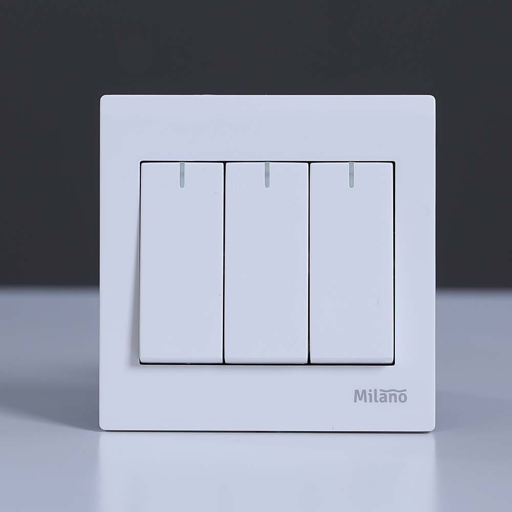 MILANO 16A 3 GANG 1WAY SWITCH | Danube Home Bangladesh