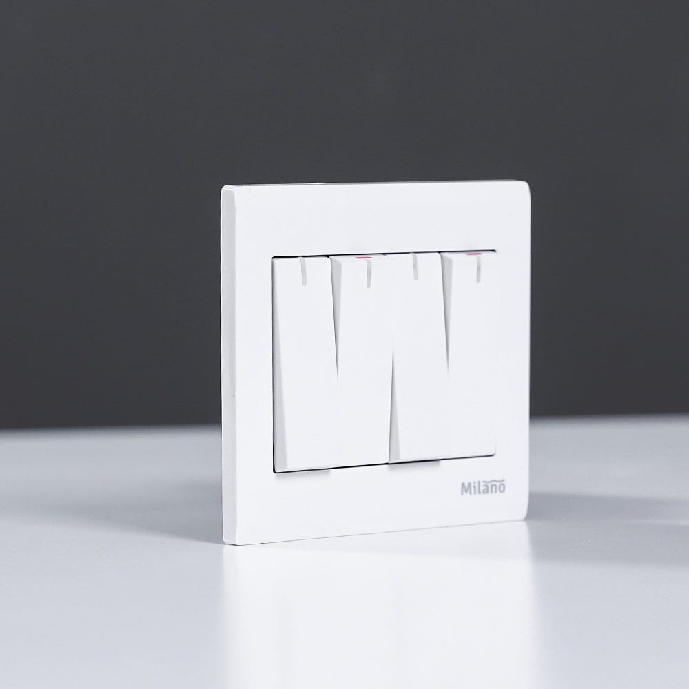 MILANO 10A 4 GANG 1 WAY SWITCH | Danube Home Bangladesh