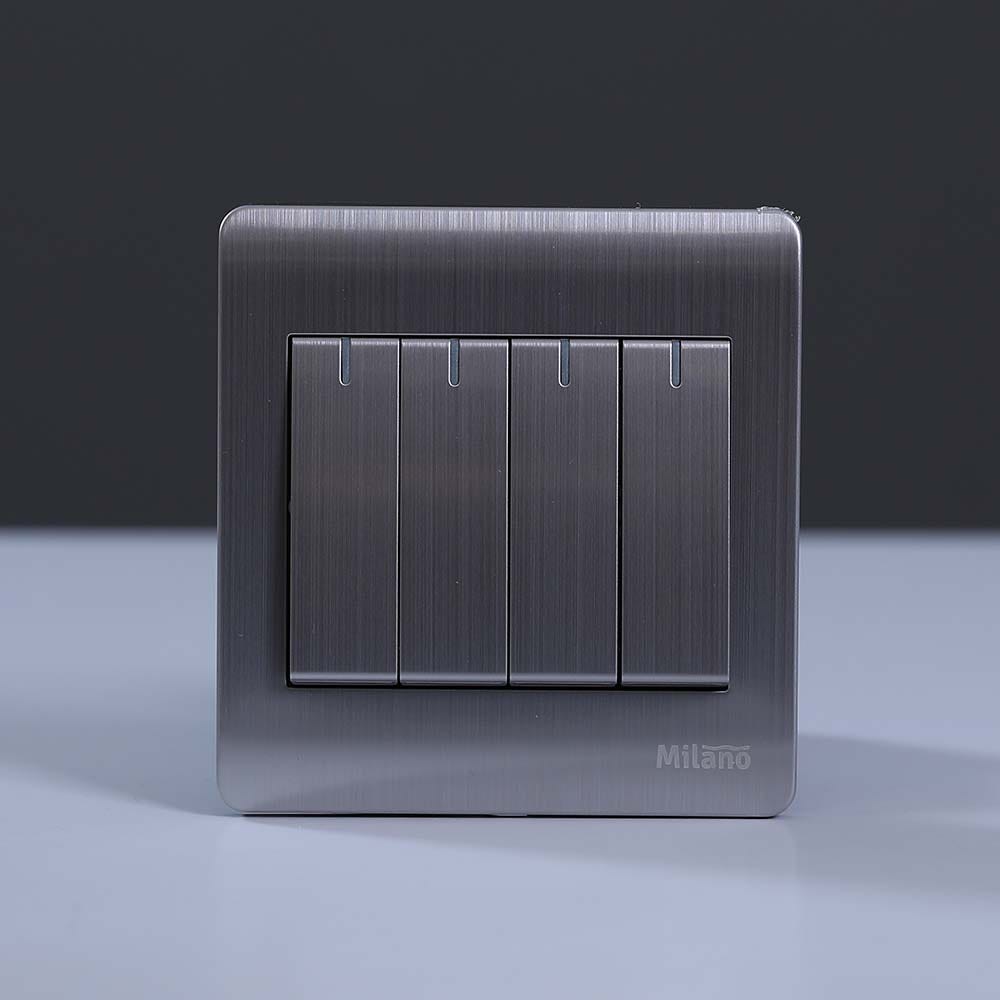 MILANO 10A 4 GANG 1 WAY SWITCH | Danube Home Bangladesh