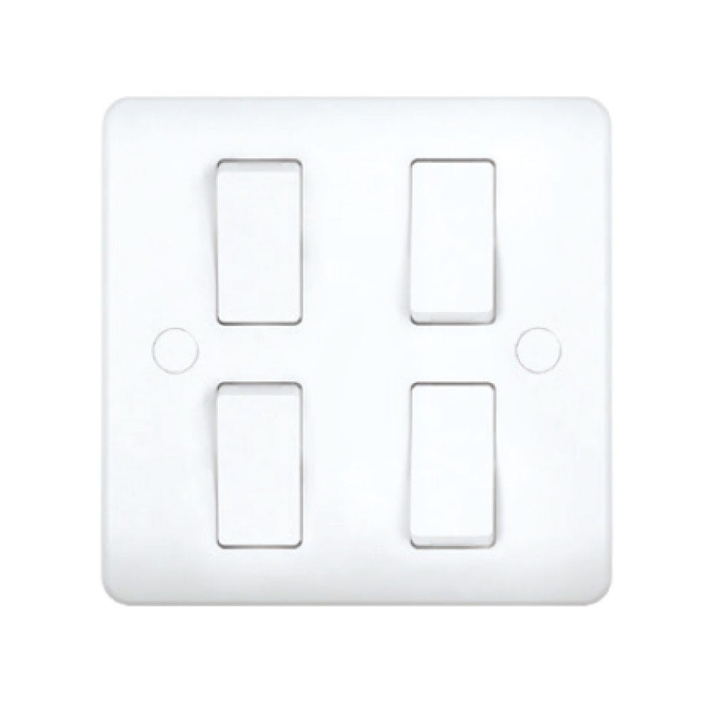 MILANO 4GANG 1WAY SWITCH _3X3_ white | Danube Home Bangladesh