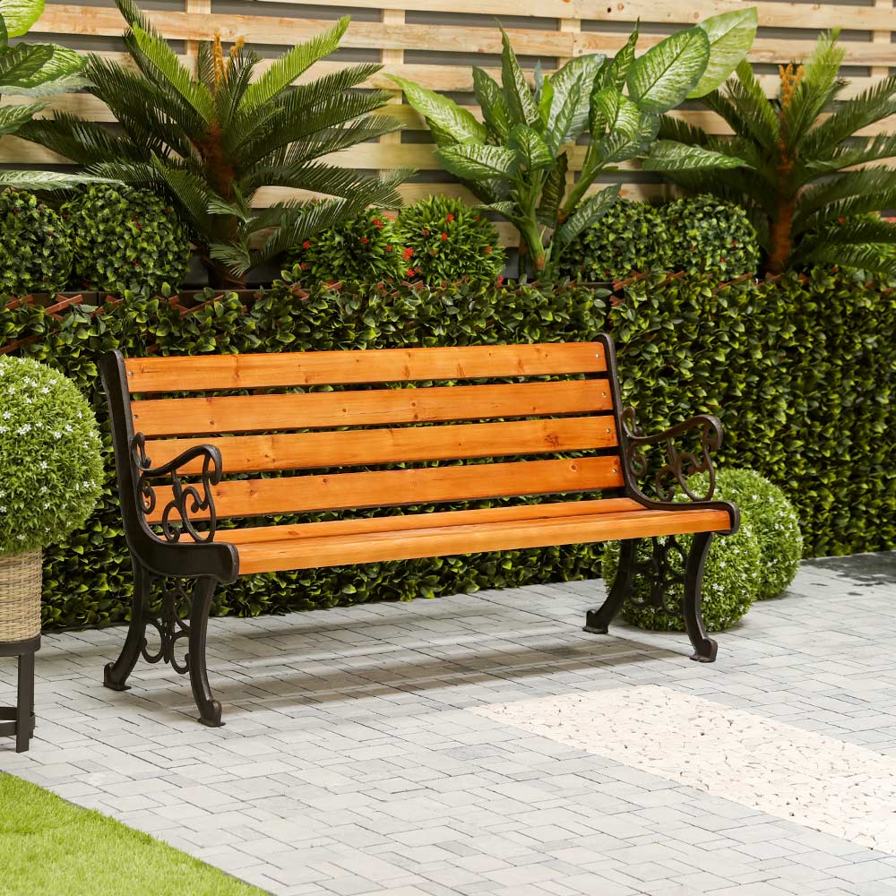 GARDEN IM GC CAST IRON PARK BENCH BRONZE or TEAK | Danube Home Bangladesh